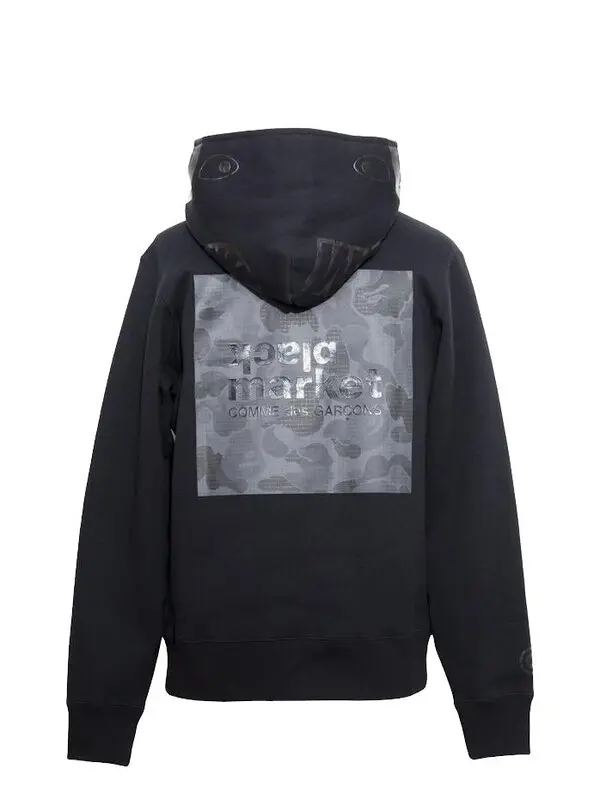 BAPE Comme Des Garcons Market Shark Pullover Hoodie - Black