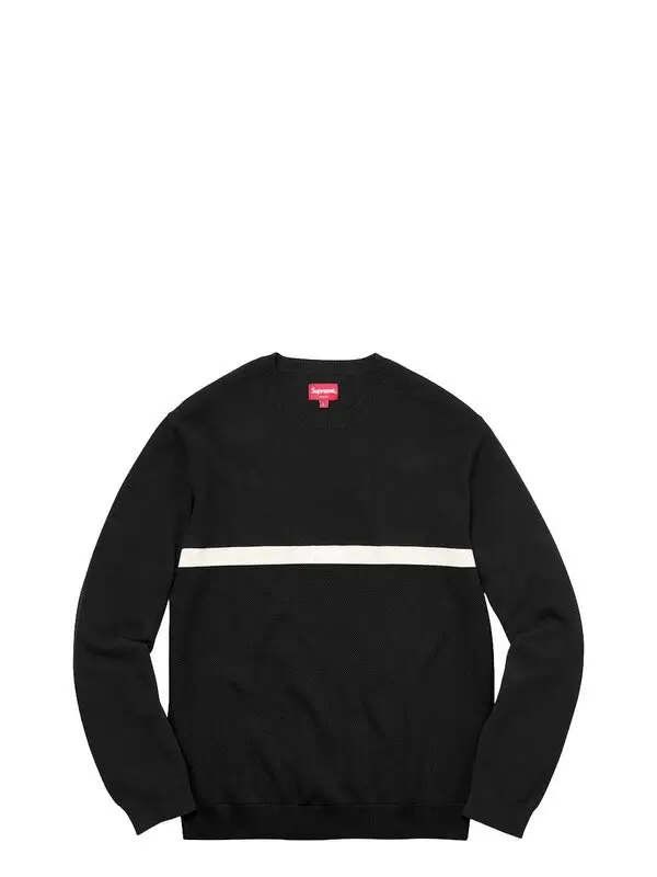 Supreme Split Pique Crewneck Sweatshirt - Black