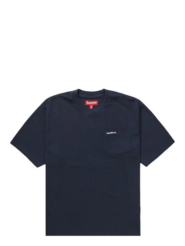 Supreme Short Sleeve Pocket Tee Shirt - Navy Blue
