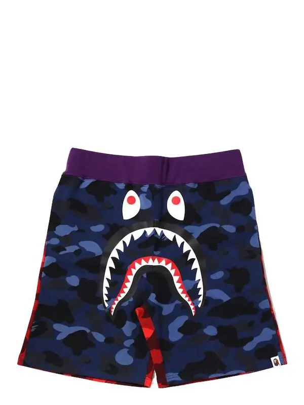 BAPE Crazy Camo Shark Sweat Shorts - Navy Blue
