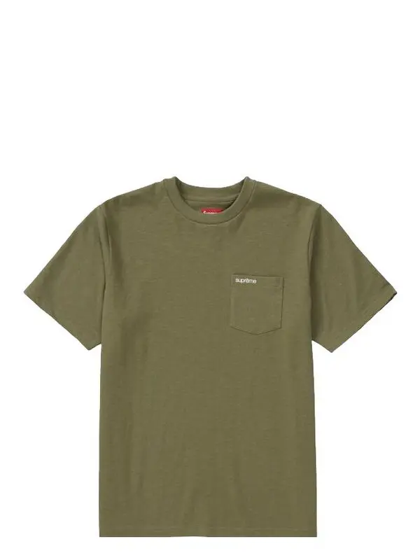 Supreme Short Sleeve Pocket Tee Shirt - Light Olive