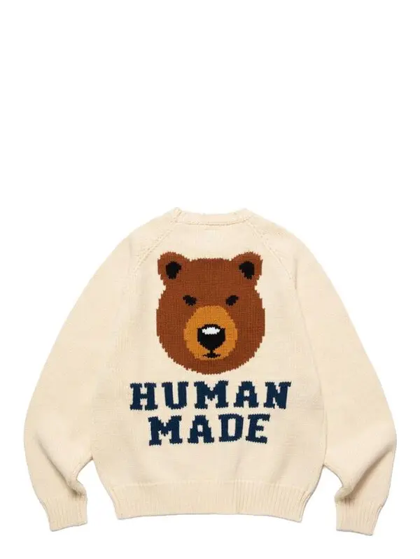 HUMAN MADE Bear Raglan Knit Sweater - White
