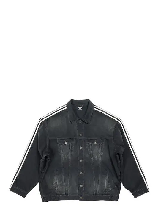 Balenciaga X Adidas Oversized Denim Jacket - Black