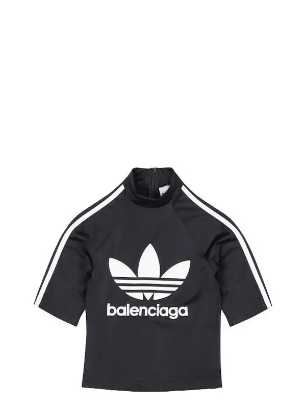 Balenciaga X Adidas Short Sleeve Athletic Top - Black