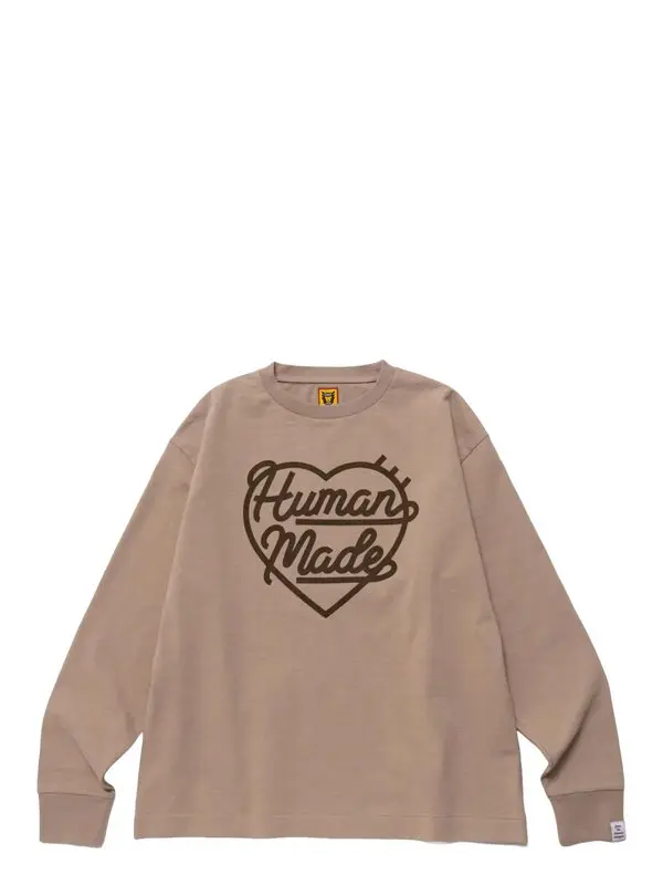 HUMAN MADE Heart Long Sleeve T-shirt - Beige