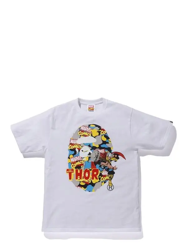 A BATHING APE X Marvel Camo Mighty Thor Tee Shirt - White