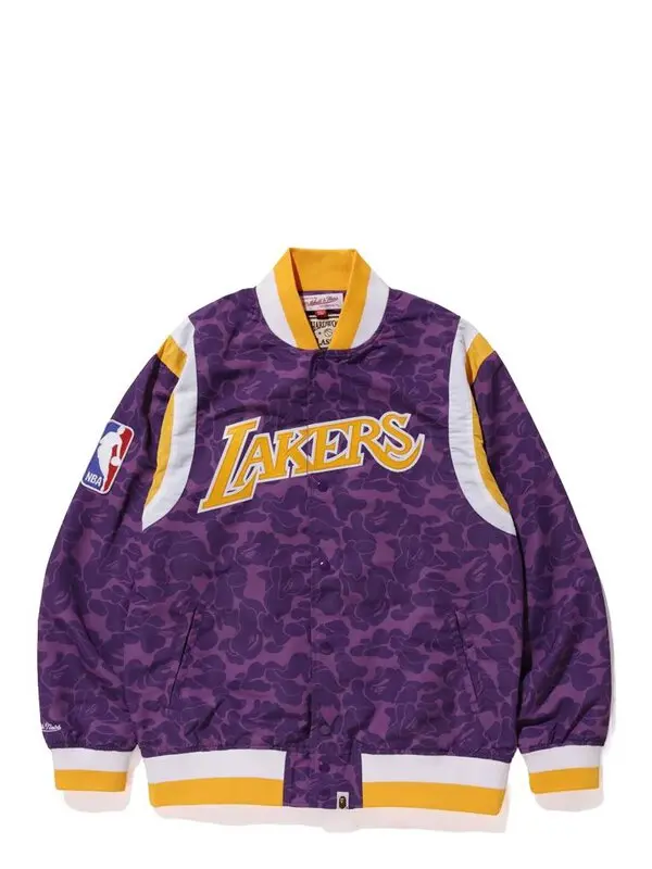 BAPE X Mitchell & Ness Lakers Warm Up Jacket - Purple