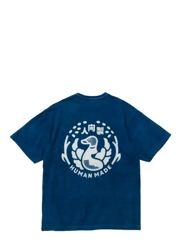 HUMAN MADE Ningensei Indigo Pocket T-shirt - Indigo Blue