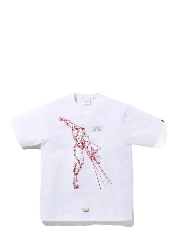 A BATHING APE X Marvel Comics Iron T-shirt - White