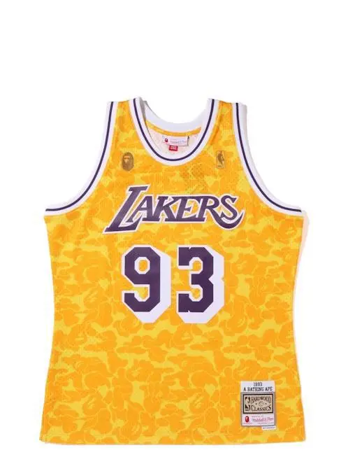BAPE X Mitchell & Ness Los Angeles Lakers Jersey - Yellow