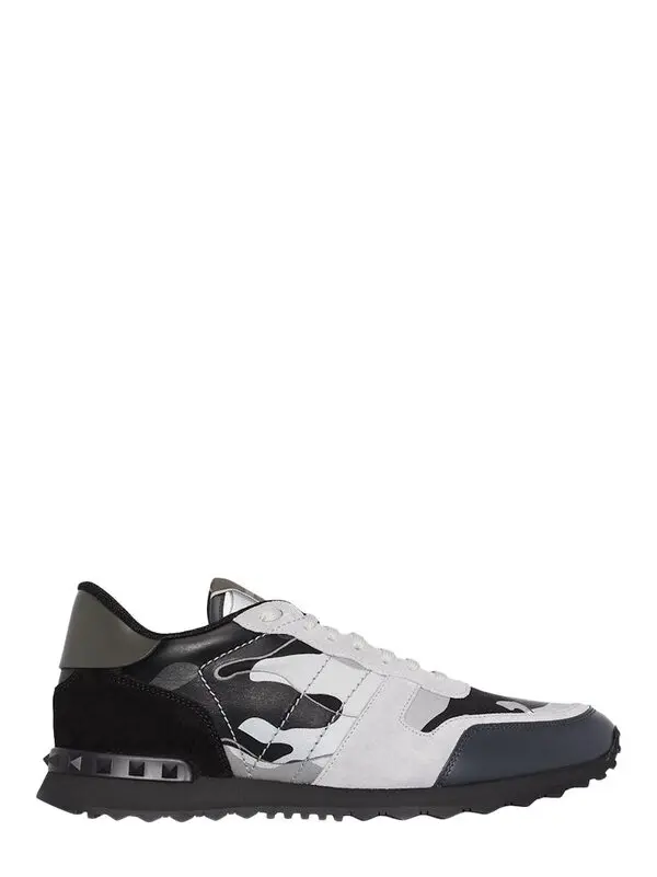 Valentino Garavani Garavani Rockrunner Camouflage Monochrome Sneakers - Black/white/grey
