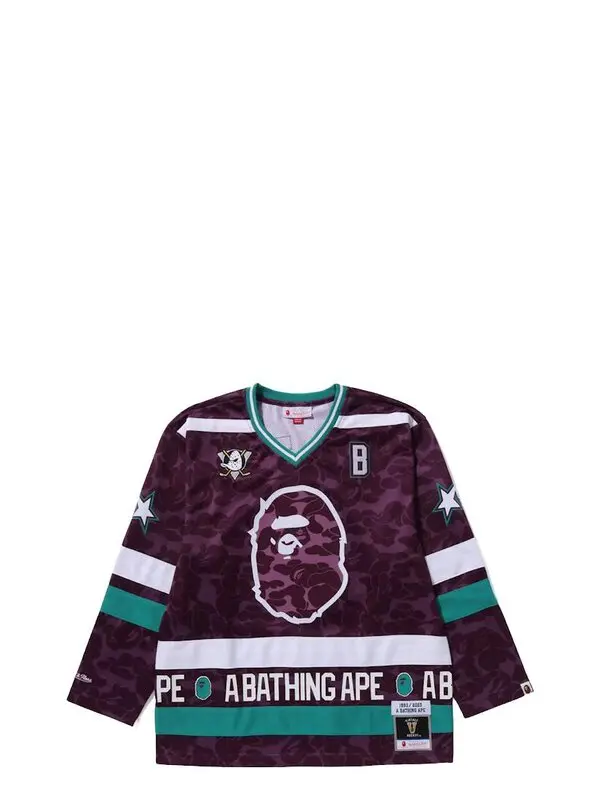 BAPE X Mitchell & Ness Nhl Anaheim Ducks Hockey Jersey - Purple