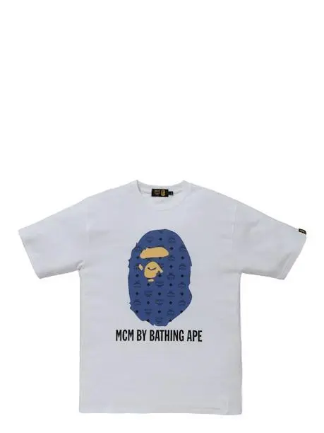 A BATHING APE X Mcm Bathing Tee Shirt - White/navy Blue
