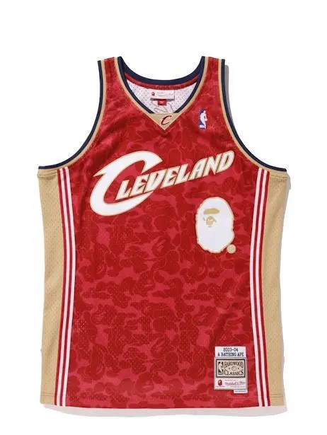 BAPE X Mitchell & Ness Cavs Abc Basketball Swingman Jersey - Burgundy
