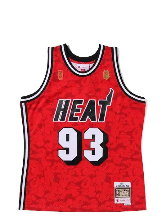 BAPE X Mitchell & Ness Miami Heat Jersey - Red