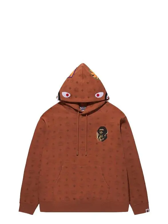 A BATHING APE X Mcm Shark Pullover Hoodie - Brown