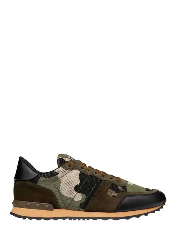 Valentino Garavani Rockrunner Sneakers - Military Green/beige