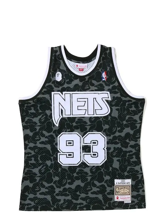 BAPE X Mitchell & Ness New Jersey Nets Jersey - Black