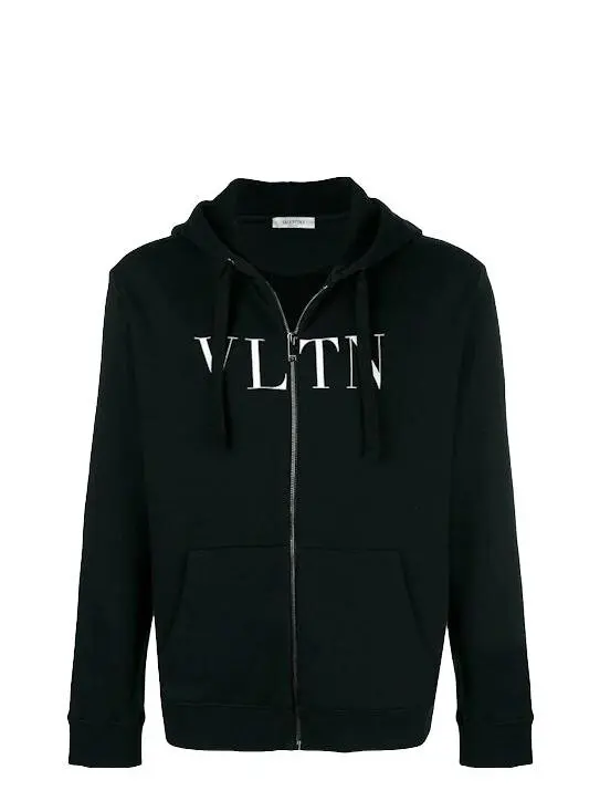 Valentino Garavani Vltn Cotton Hoodie - Black