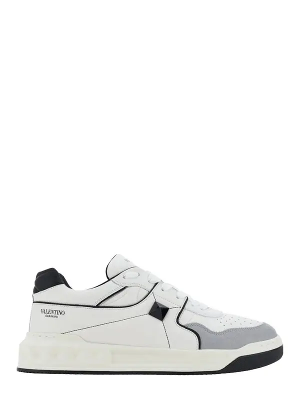 Valentino Garavani One Stud Low Sneaker - White/black/grey