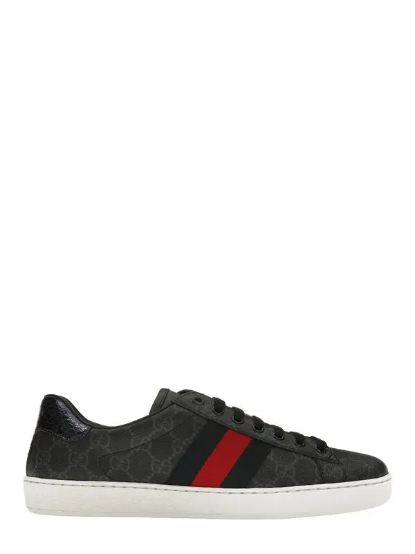 Gucci Ace Gg Supreme Sneakers - Black/red/navy Blue