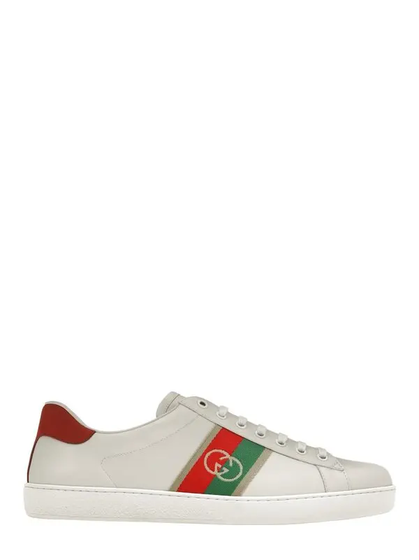 Gucci Ace Interlocking Gg Sneakers - White/red/green