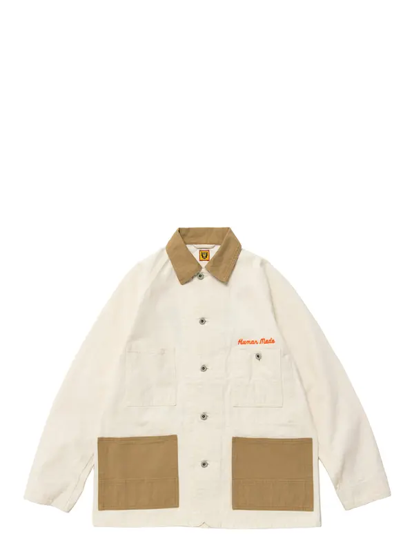 HUMAN MADE Herringbone Coverall Jacket - White