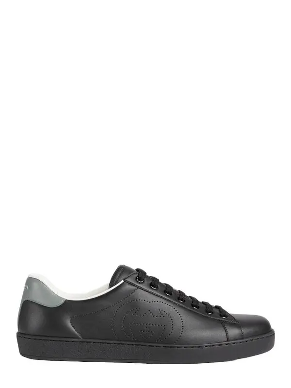 Gucci Ace Perforated Interlocking G Sneakers - Black