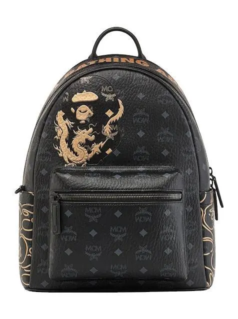 A BATHING APE X Mcm Stark Lunar New Year Visetos Daypack - Black