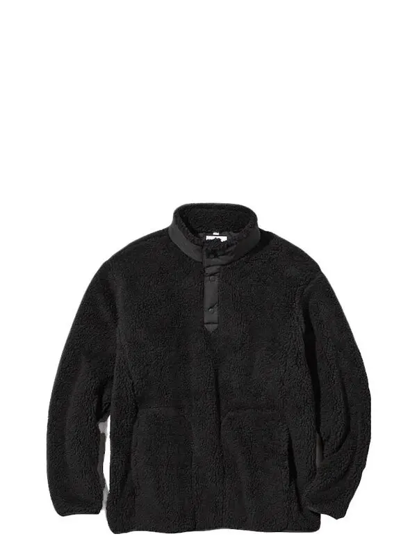 Uniqlo X White Mountaineering Fleece Oversized Longsleeve Pullover - Black