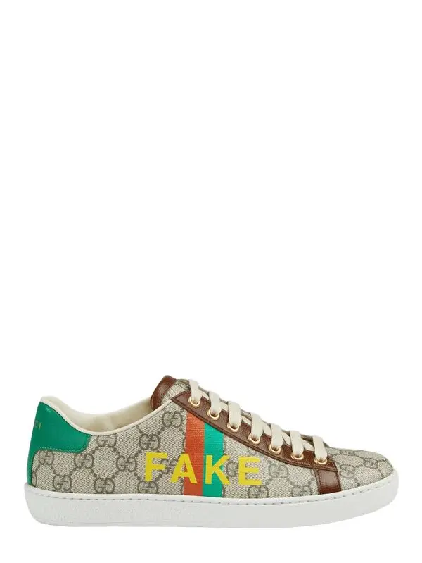 Gucci Ace Lace-up Sneakers - Beige/brown