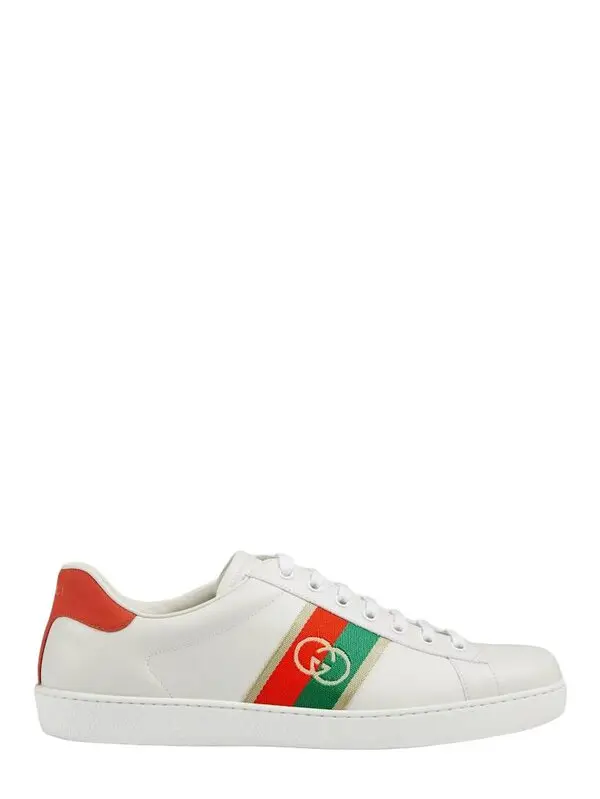 Gucci Ace Interlocking Gg Sneakers - White/red/green