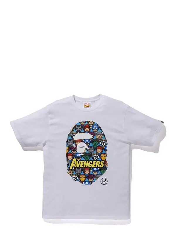 A BATHING APE X Marvel Avengers Ape Head Tee Shirt - White