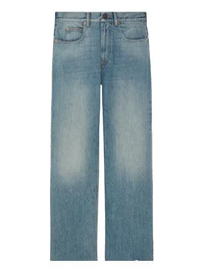 Gucci Baggy Stonewashed Denim Pant - Light Blue