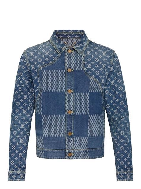 LOUIS VUITTON X Nigo Giant Damier Waves Mngm Denim Jacket - Indigo