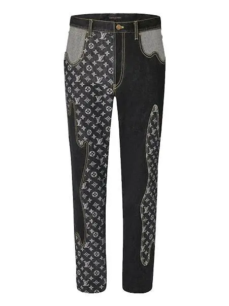 LOUIS VUITTON X Nigo Monogram Crazy Denim Pants - Black
