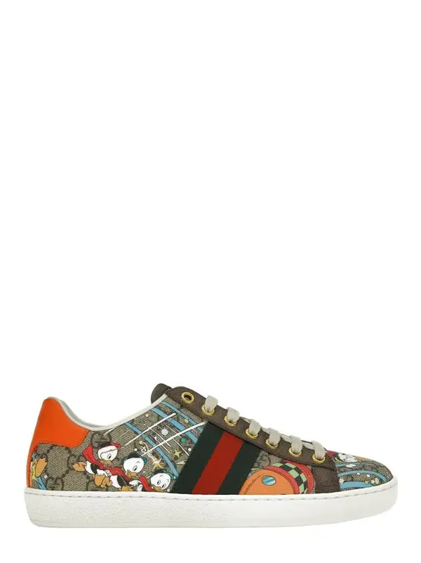 Gucci Ace X Disney Huey, Dewey, Louie Print Sneakers - Brown