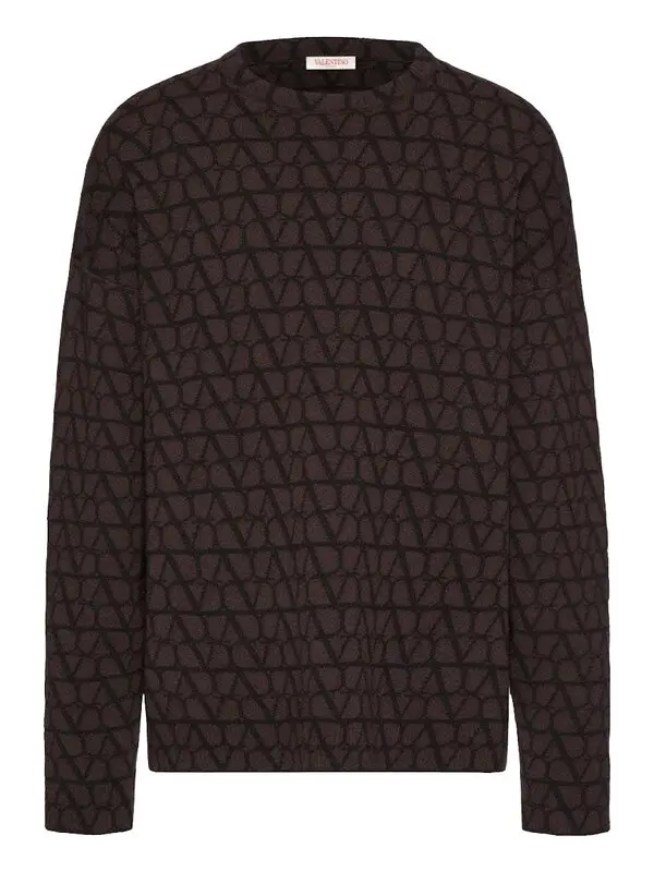 Valentino Garavani Allover Logo Knitwear - Brown