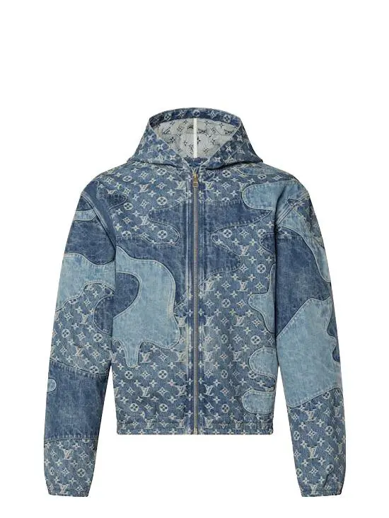 LOUIS VUITTON X Nigo Monogram Patchwork Denim Hoodie - Indigo