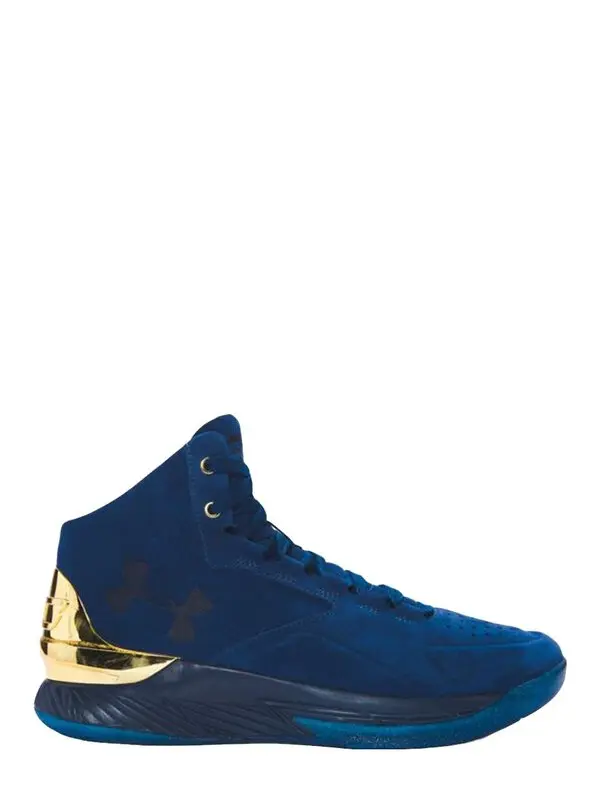Under Armour Curry 1 Mid Lux Sneakers - Blackout Navy Blue/metallic Gold