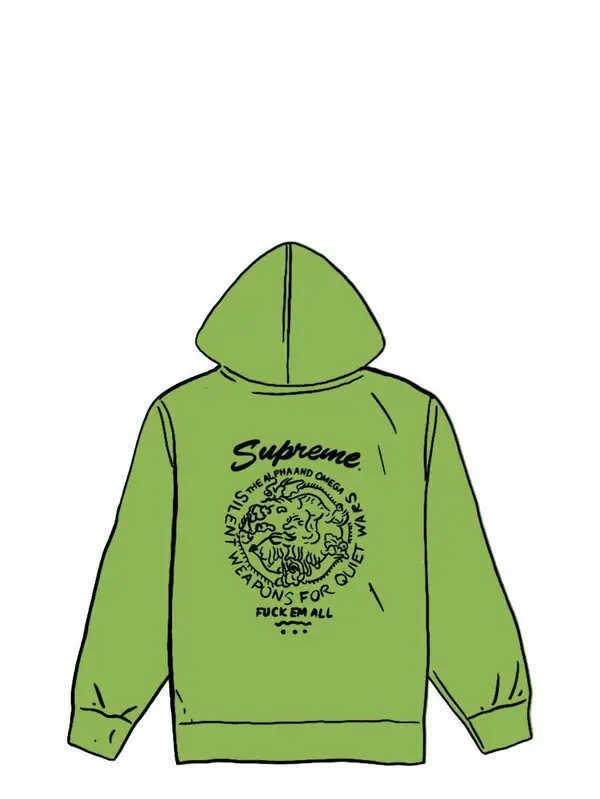 Supreme Dragon Overdyed Hooded Sweatshirt - Lime