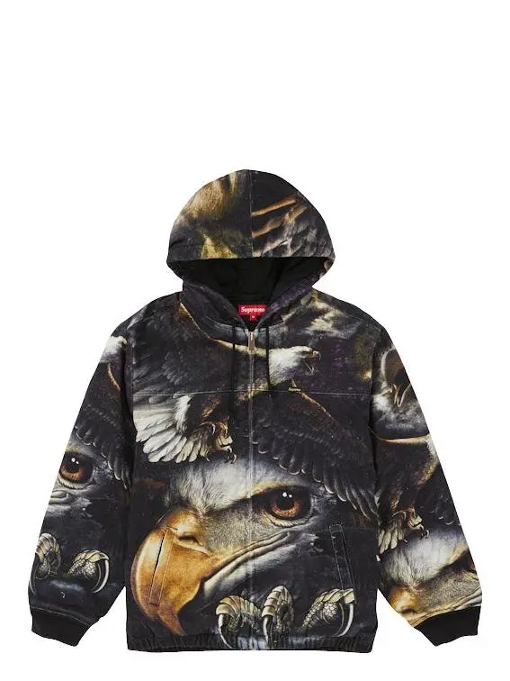 Supreme Eagle Hooded Work Jacket - Black