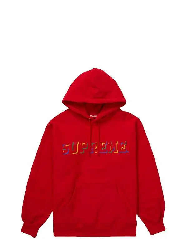 Supreme Drop Shadow Hooded Sweatshirt - Red