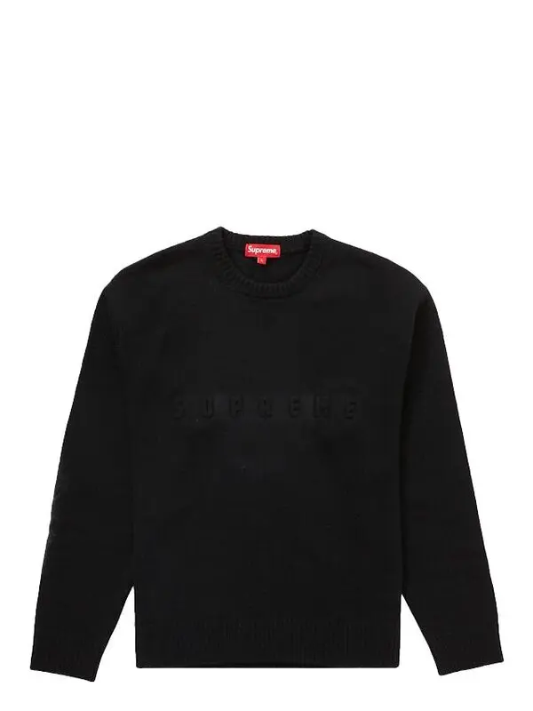 Supreme Embossed Crewneck Sweater - Black