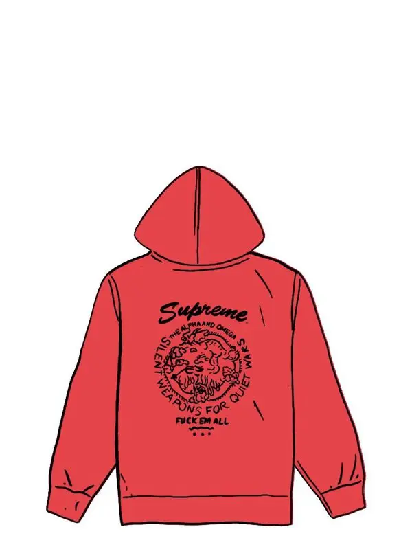 Supreme Dragon Overdyed Hooded Sweatshirt - Red