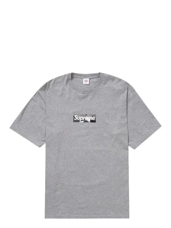 Supreme Emilio Pucci Box Logo Tee Shirt - Heather Grey/black