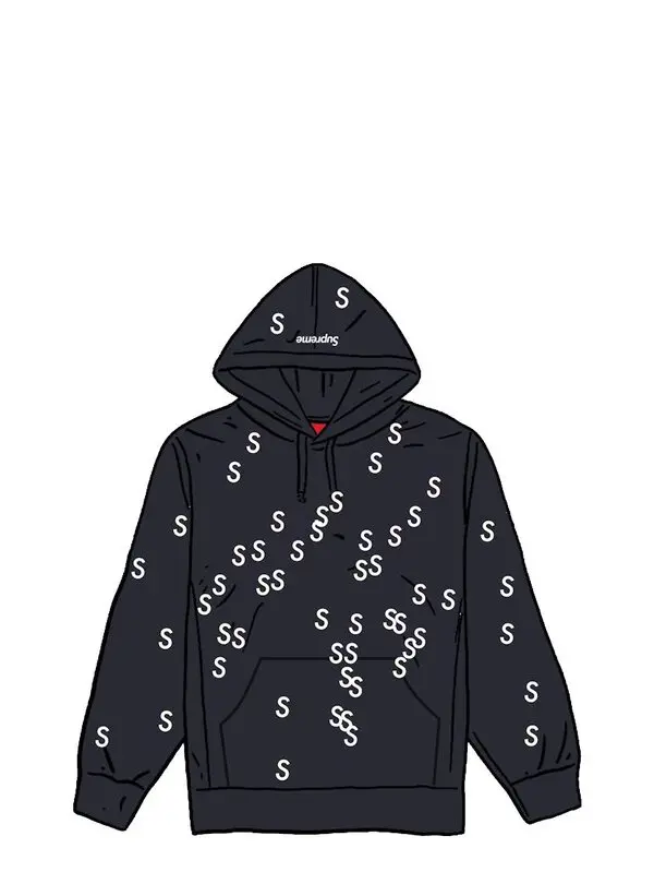 Supreme Embroidered Hooded Sweatshirt - Navy Blue