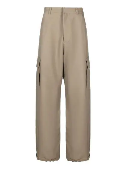 Off-White Wide-leg Cargo Trousers - Almond Beige
