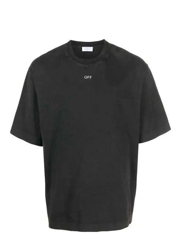 Off-White Peopleprint Cotton T-shirt - Charcoal Grey