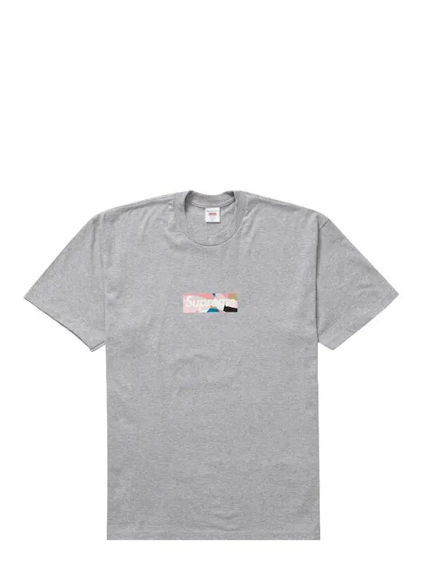 Supreme Emilio Pucci Box Logo Tee Shirt - Heather Grey/dusty Pink